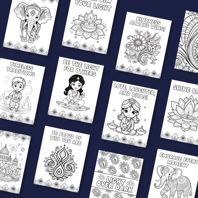 Diwali Coloring Pages, Festival of Lights, Deepavali Printable Kids ...