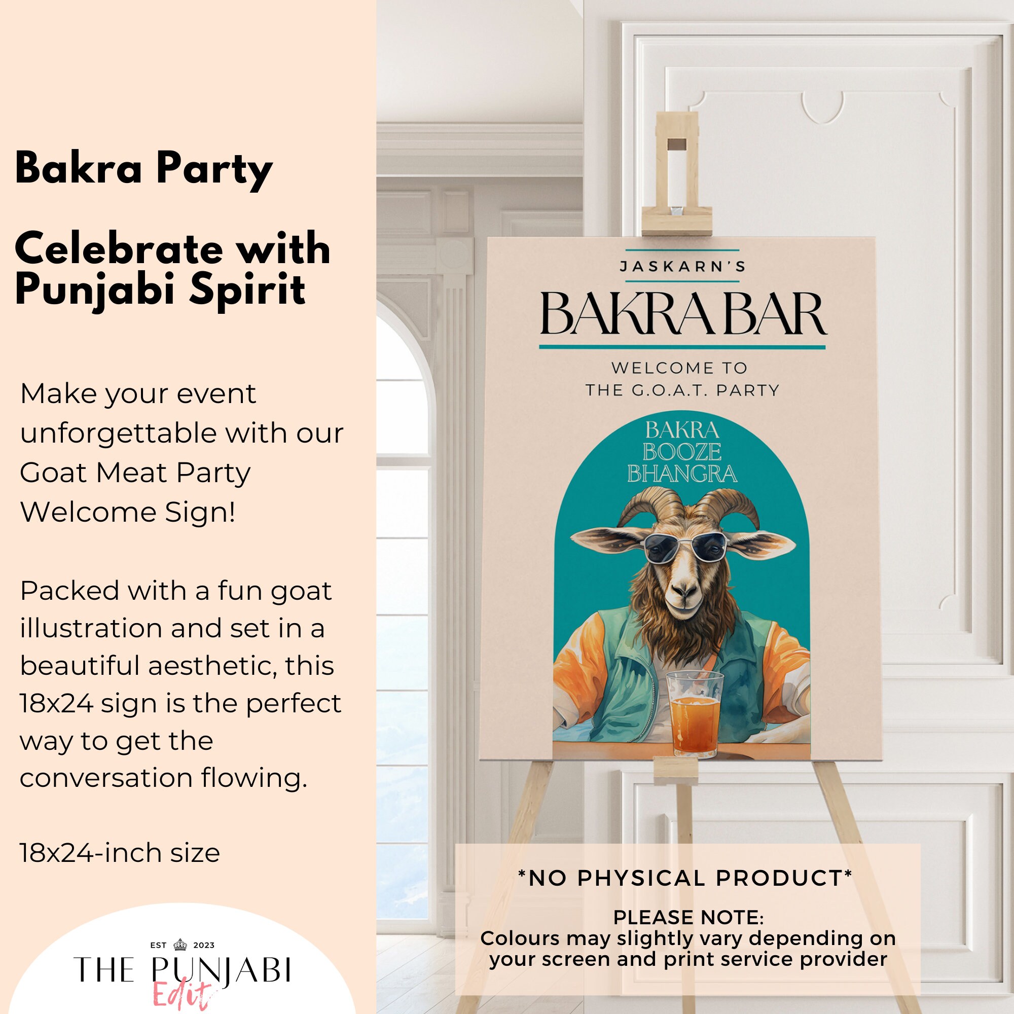 Punjabi Wedding Week Sign: Goat Meat Party, Bakra Jersey Night, Custom ...