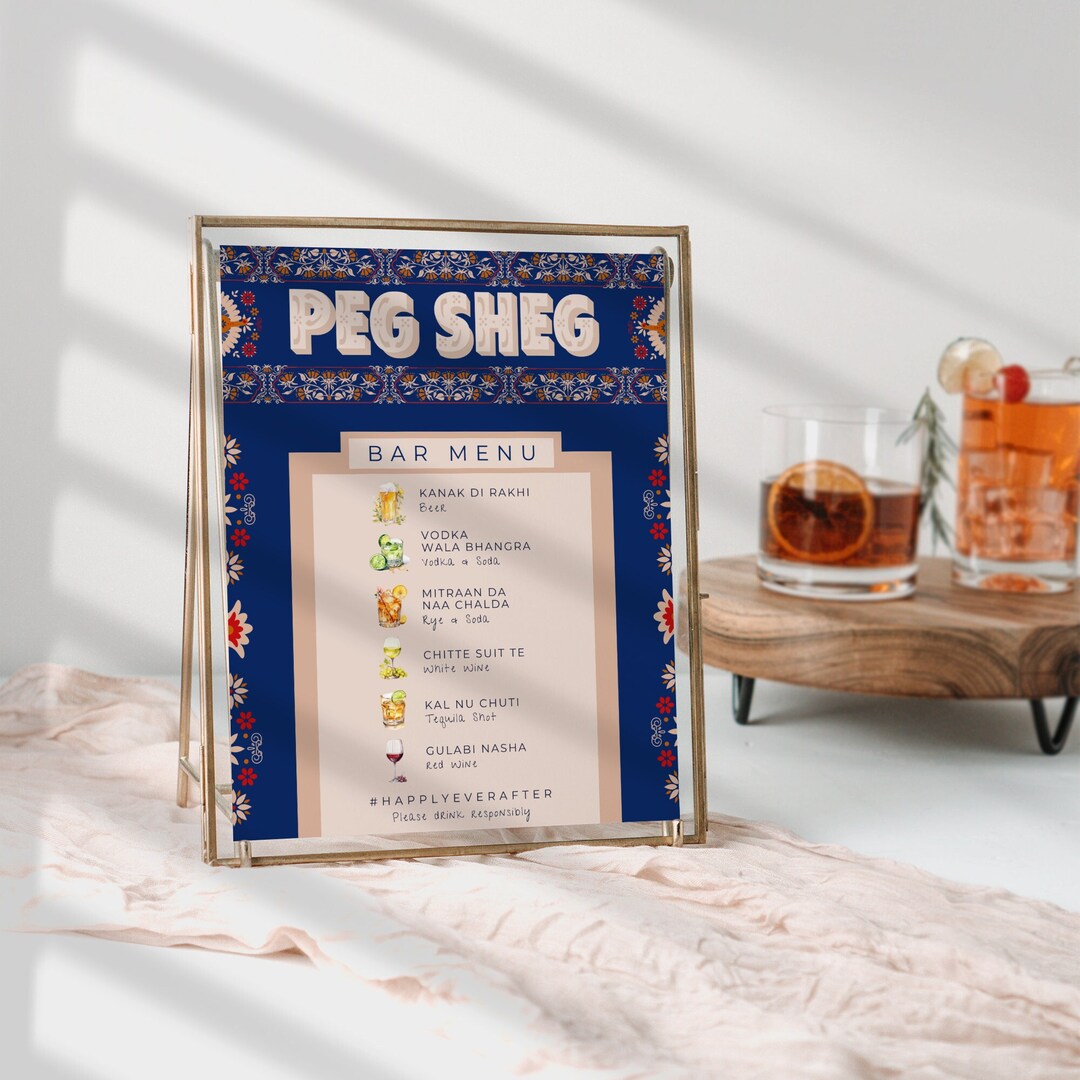 Punjabi Bar Menu - Peg Sheg, Desi Truck Art, Drink List, Sikh Indian ...