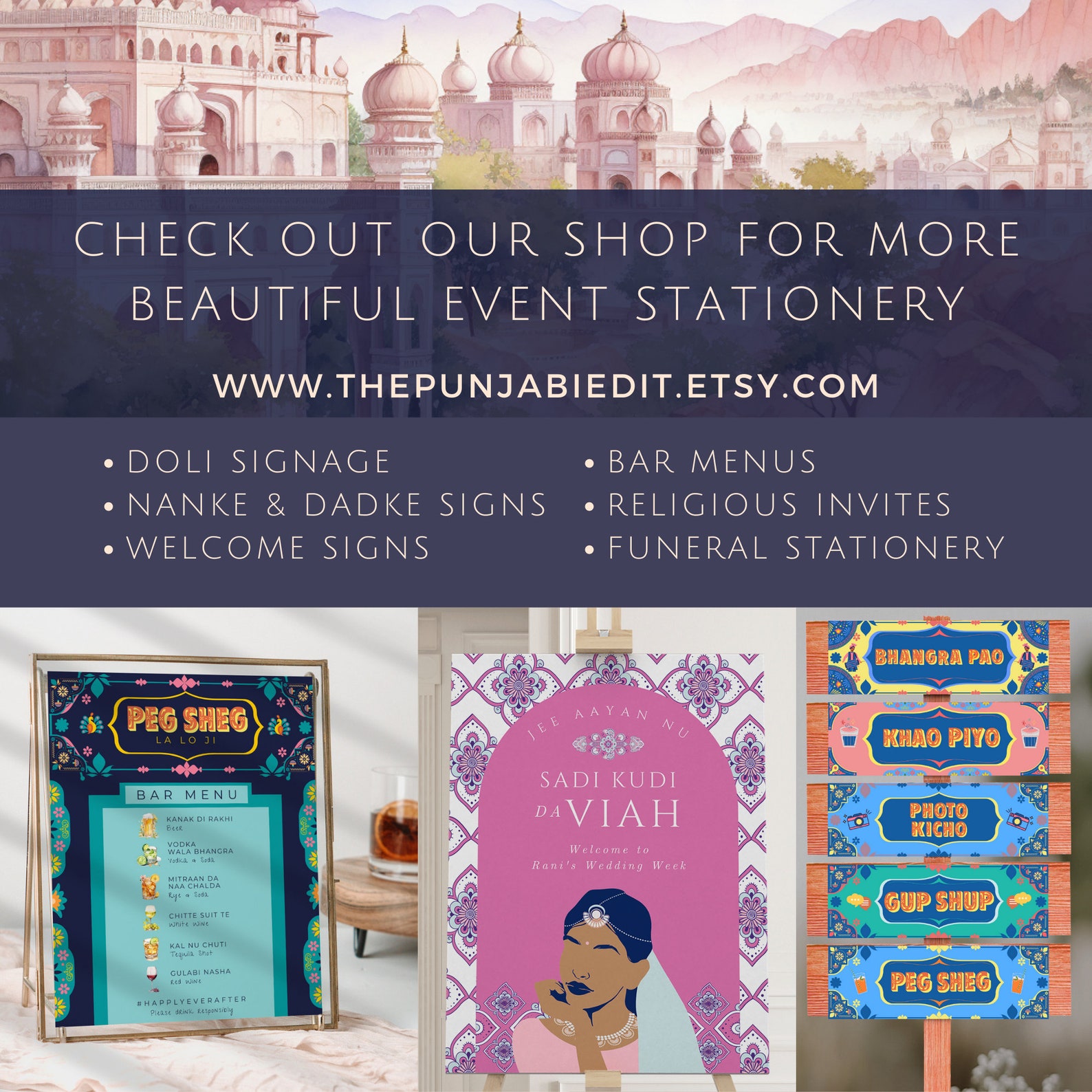 Punjabi Wedding Week Sign: Goat Meat Party, Bakra Jersey Night, Custom ...