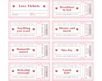 Instant Download Anniversary Tickets | Love Coupons | Customizable ...