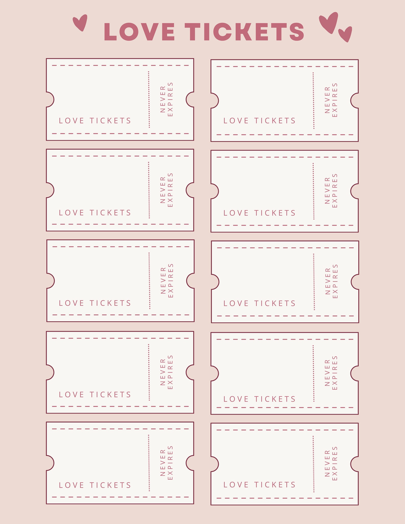 Instant Download Anniversary Tickets | Love Coupons | Customizable ...