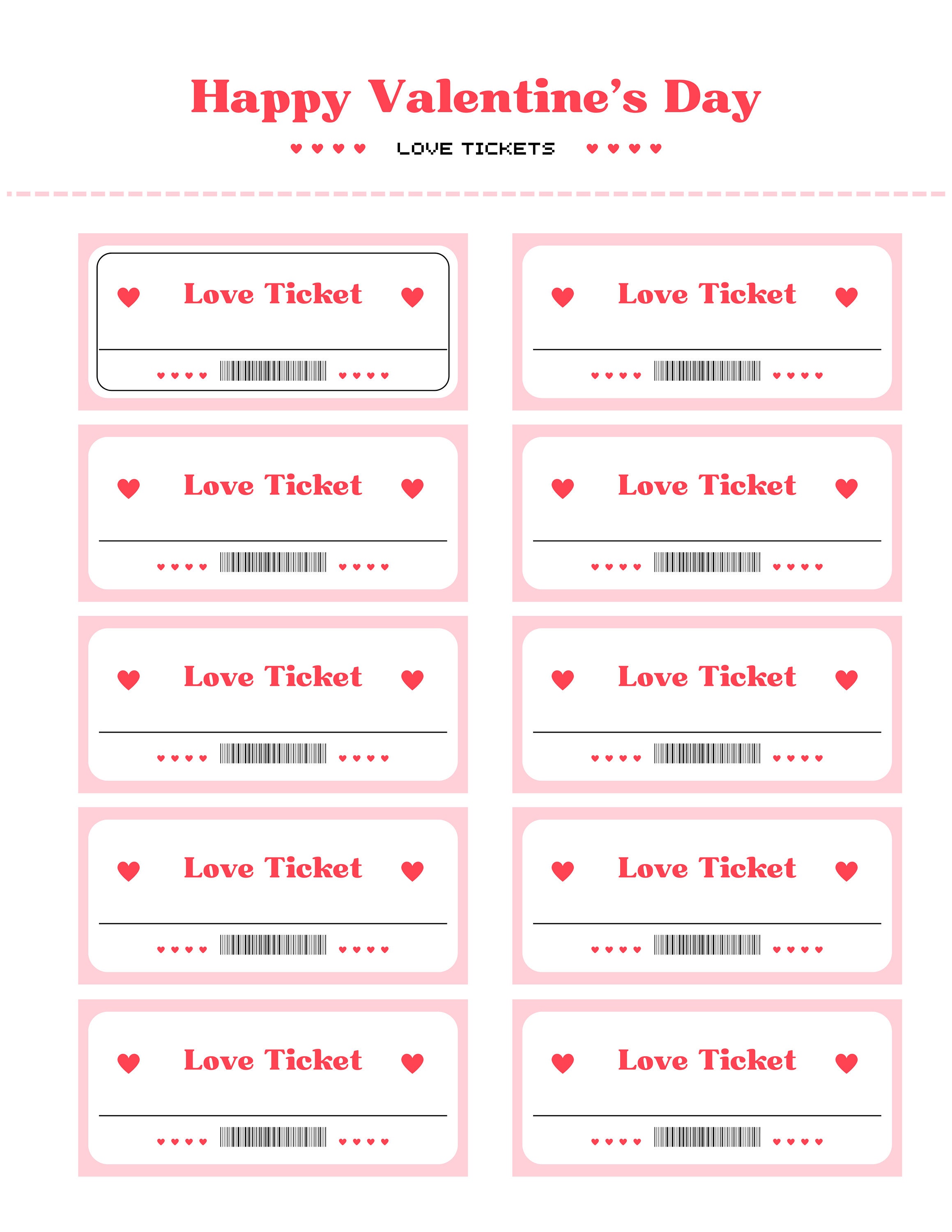 Instant Download Anniversary Tickets | Love Coupons | Customizable ...