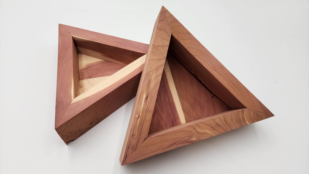 Red Cedar TRIANGLE Shaped Boxes. Unique Design Crafted for Small ...
