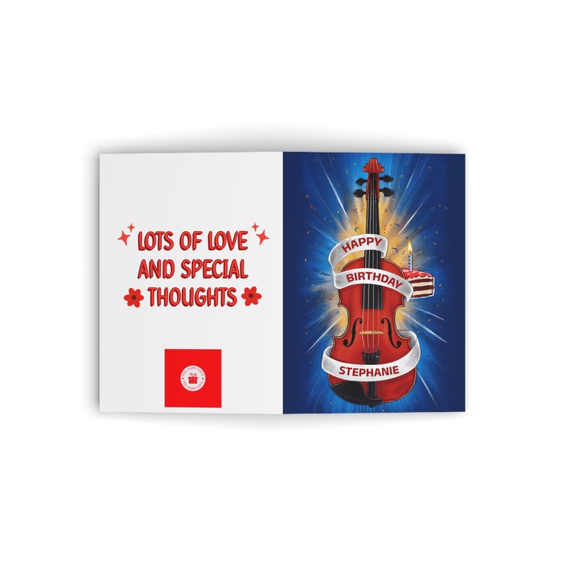 Violin Card, Personalised Violin Birthday Card for Violinists. Perfect ...