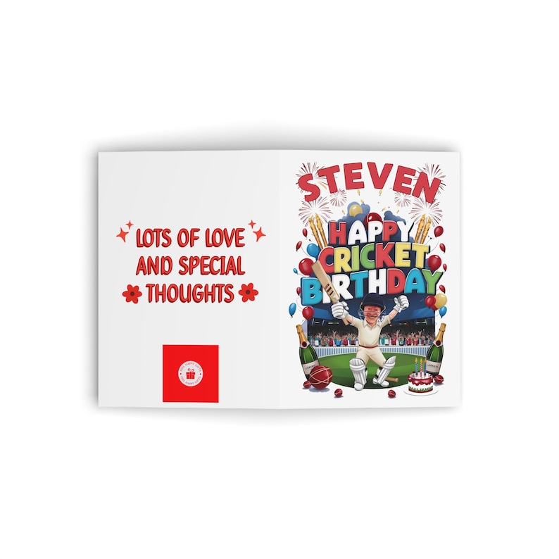 Cricket Birthday Card for Men, Personalised With Any Name, Age, Custom ...
