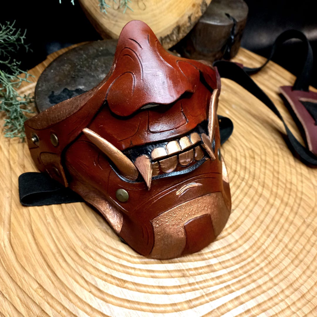 Realistic Samurai Armour,red Oni, Half Samurai Mask,special Face Mask ...
