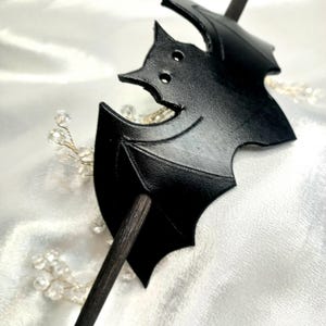 Unique Bat Barrette,gothic Hair Clips,leather Bat Barrette,black Hair ...