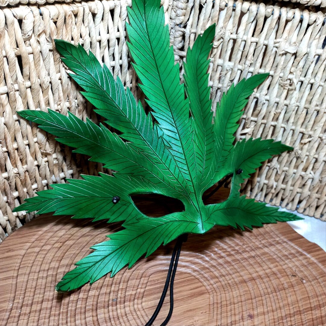 Realistic Hemp Mask, Green Hemp Mask, Special Pot Leaf, Handmade ...