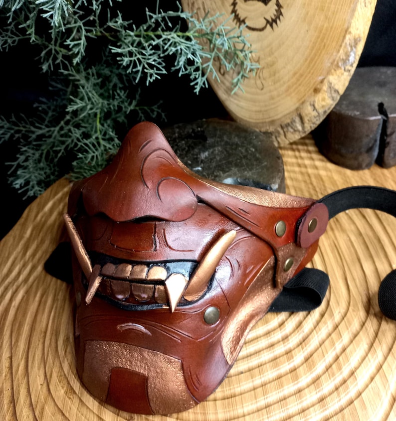 Realistic Samurai Armour,red Oni, Half Samurai Mask,special Face Mask ...
