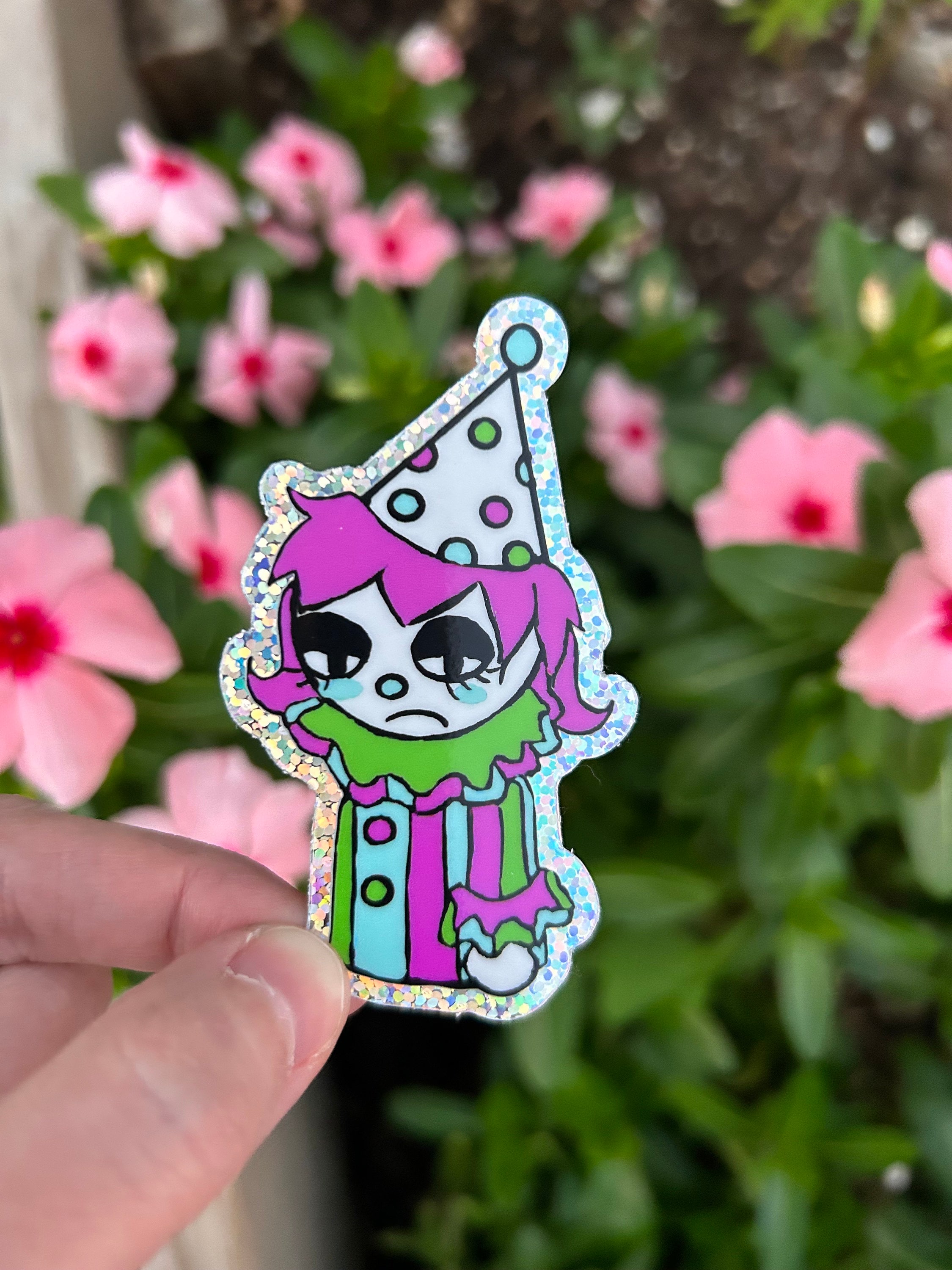 Grumpy Clown Sitcker / Clowns / Moody Characters / Glitter Stickers ...