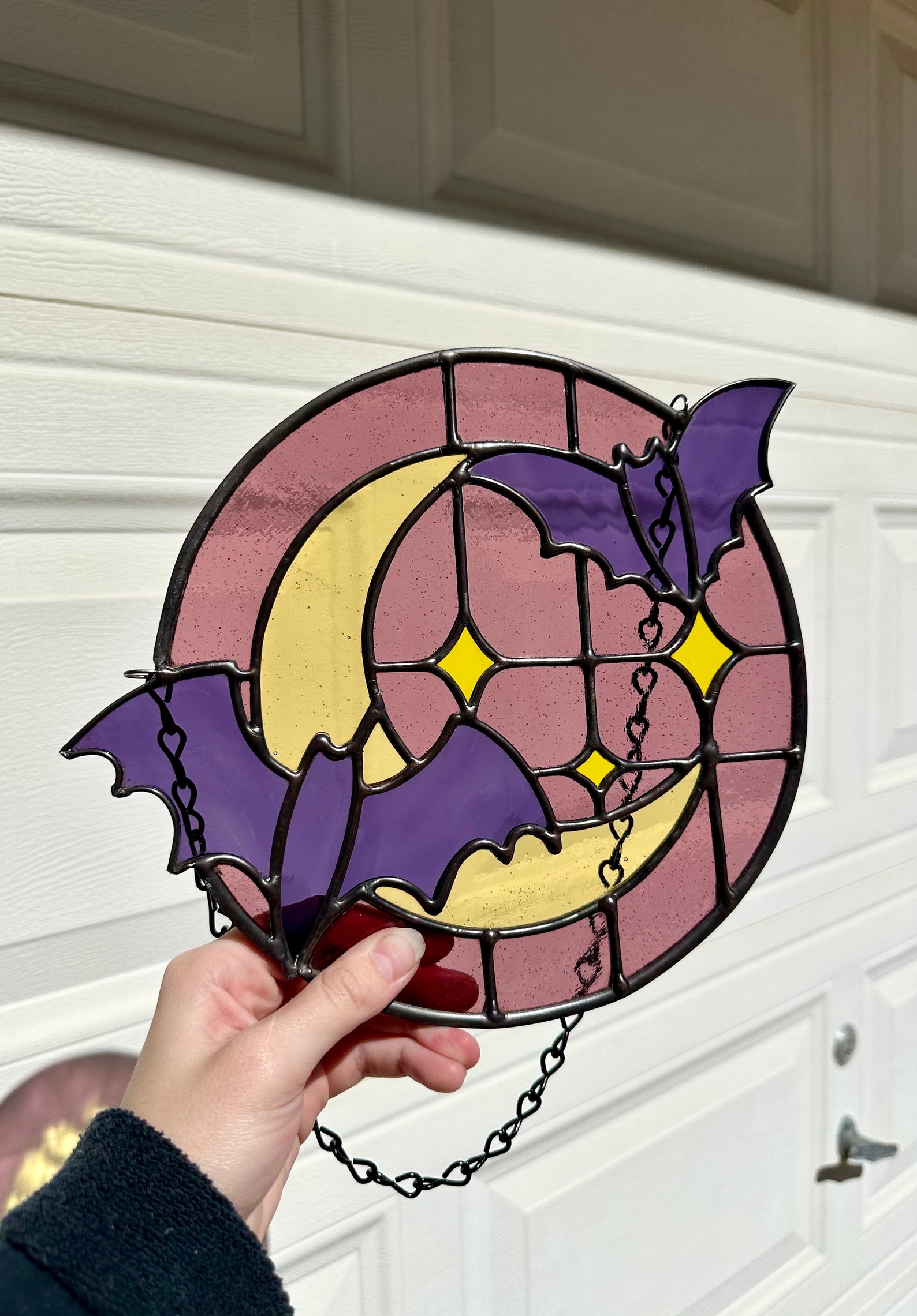 Lunar Bats Stained Glass Suncatcher - Etsy