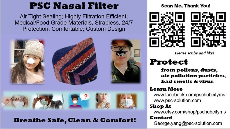 PSC Nasal Filters/nose Masks, HEPA and Charcol to Fight Toxic Particles ...