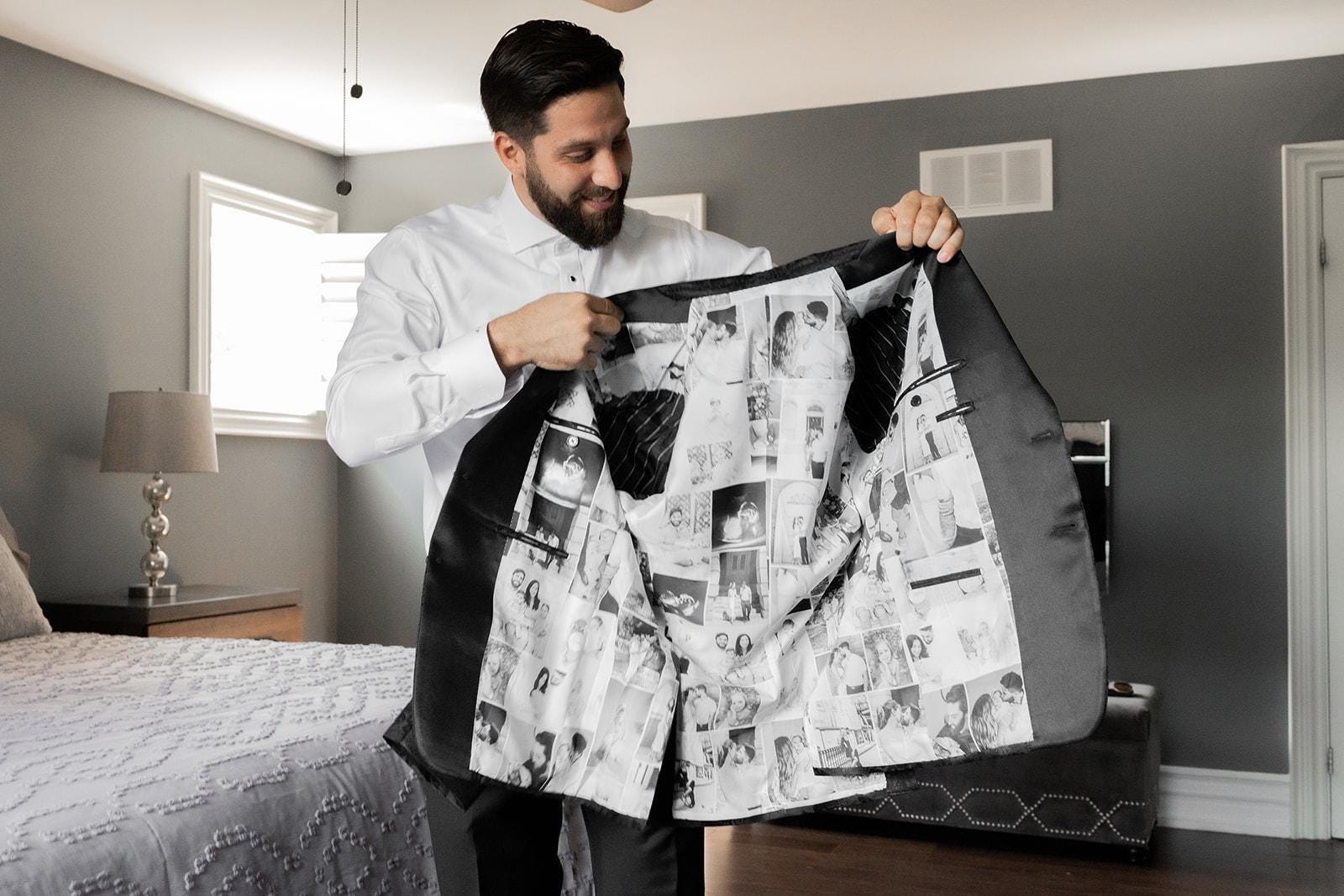 Custom Photo Collage Suit Lining | Personalized Wedding Tuxedo Jacket ...