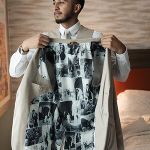 Custom Collage Suit Lining | Fiance Gift | Wedding Gift | Custom Suit ...