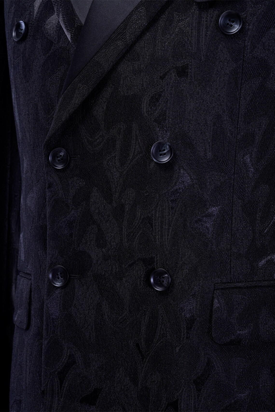 Black Embroidered Tuxedo | Custom Photo Collage Lining Available | Made ...