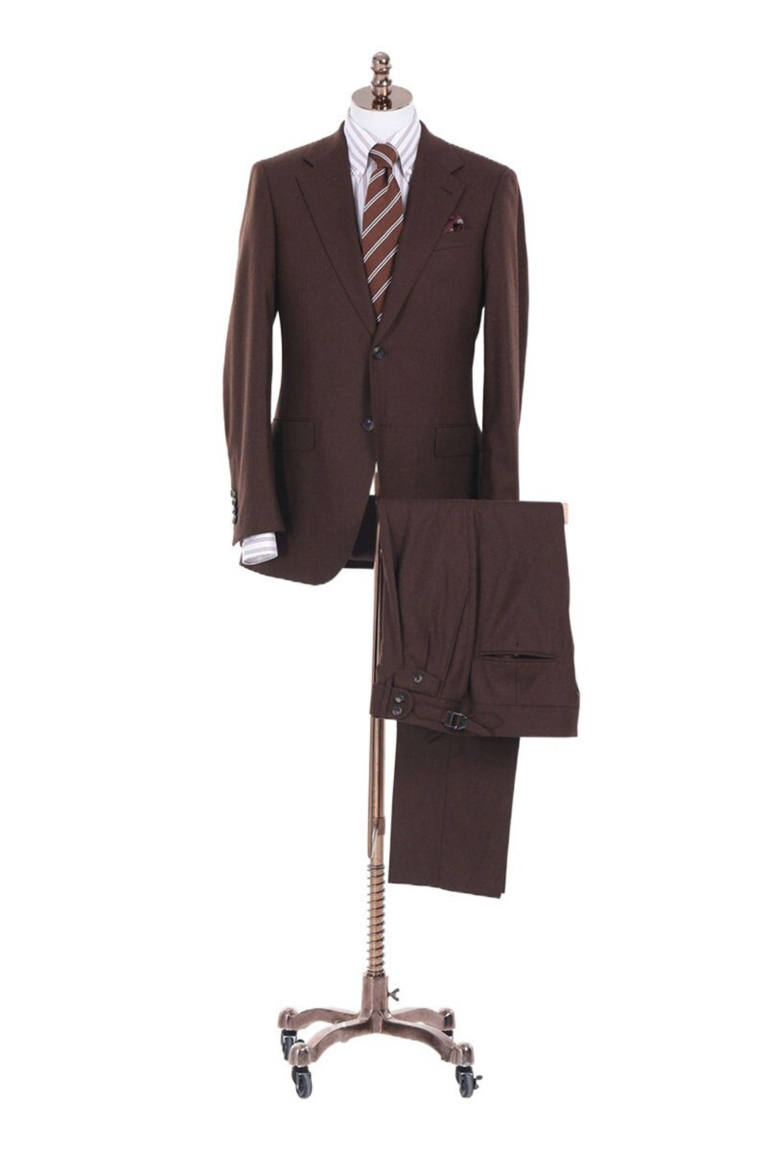 Brown Suit | Custom Photo Collage Lining Available | Made to Order ...