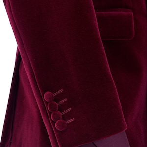 Burgundy Red Velvet Tuxedo | Custom Photo Collage Lining Available ...