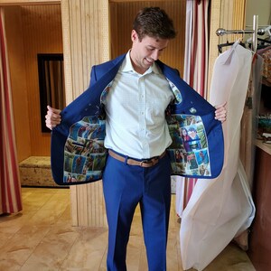 Custom Collage Suit Lining | Fiance Gift | Wedding Gift | Custom Suit ...