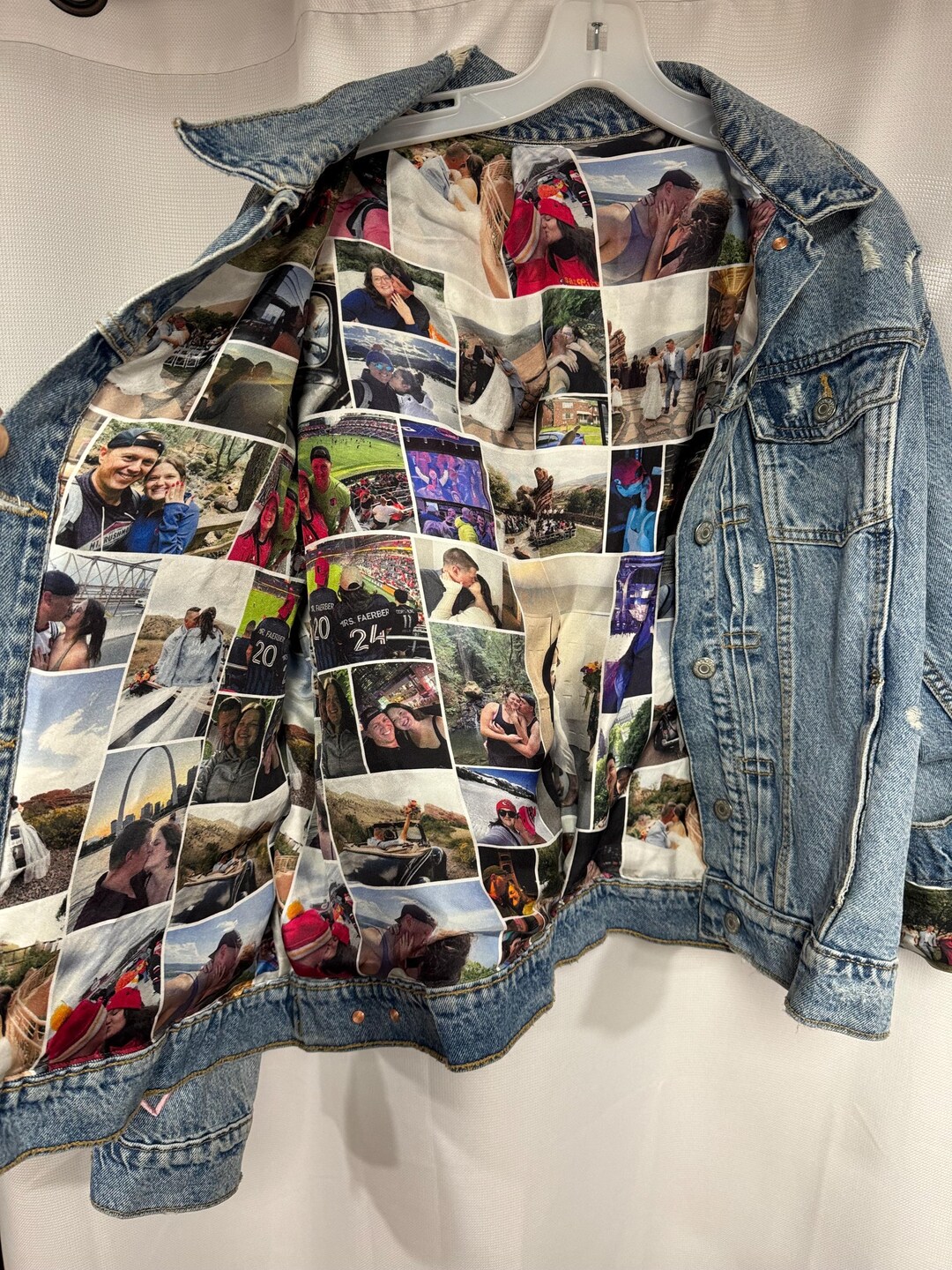 Custom Photo Collage Jacket Lining | Bridal Denim Jacket Gift - Etsy