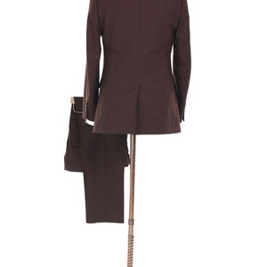 Brown Suit | Custom Photo Collage Lining Available | Made to Order ...