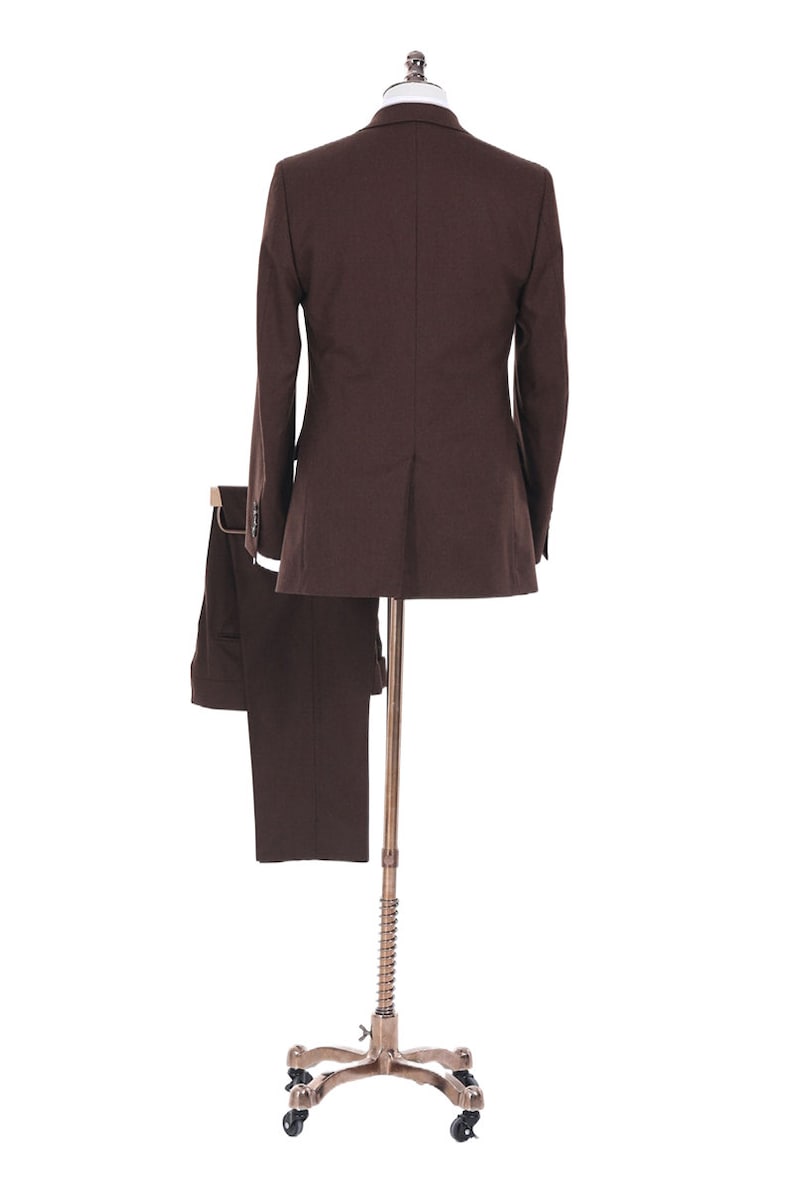 Brown Suit | Custom Photo Collage Lining Available | Made to Order ...