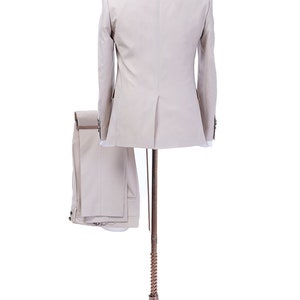 Cream Wedding Suit | Custom Photo Collage Lining Available | Made to ...