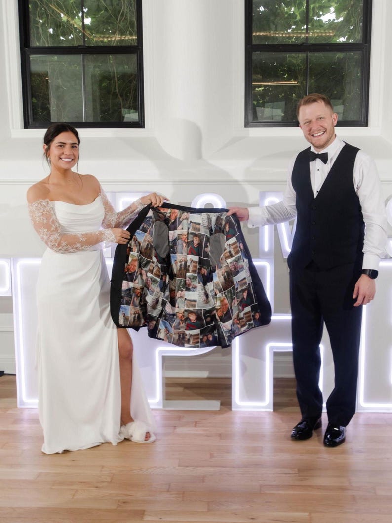 Custom Photo Collage Suit Lining | Personalized Wedding Tuxedo Jacket ...