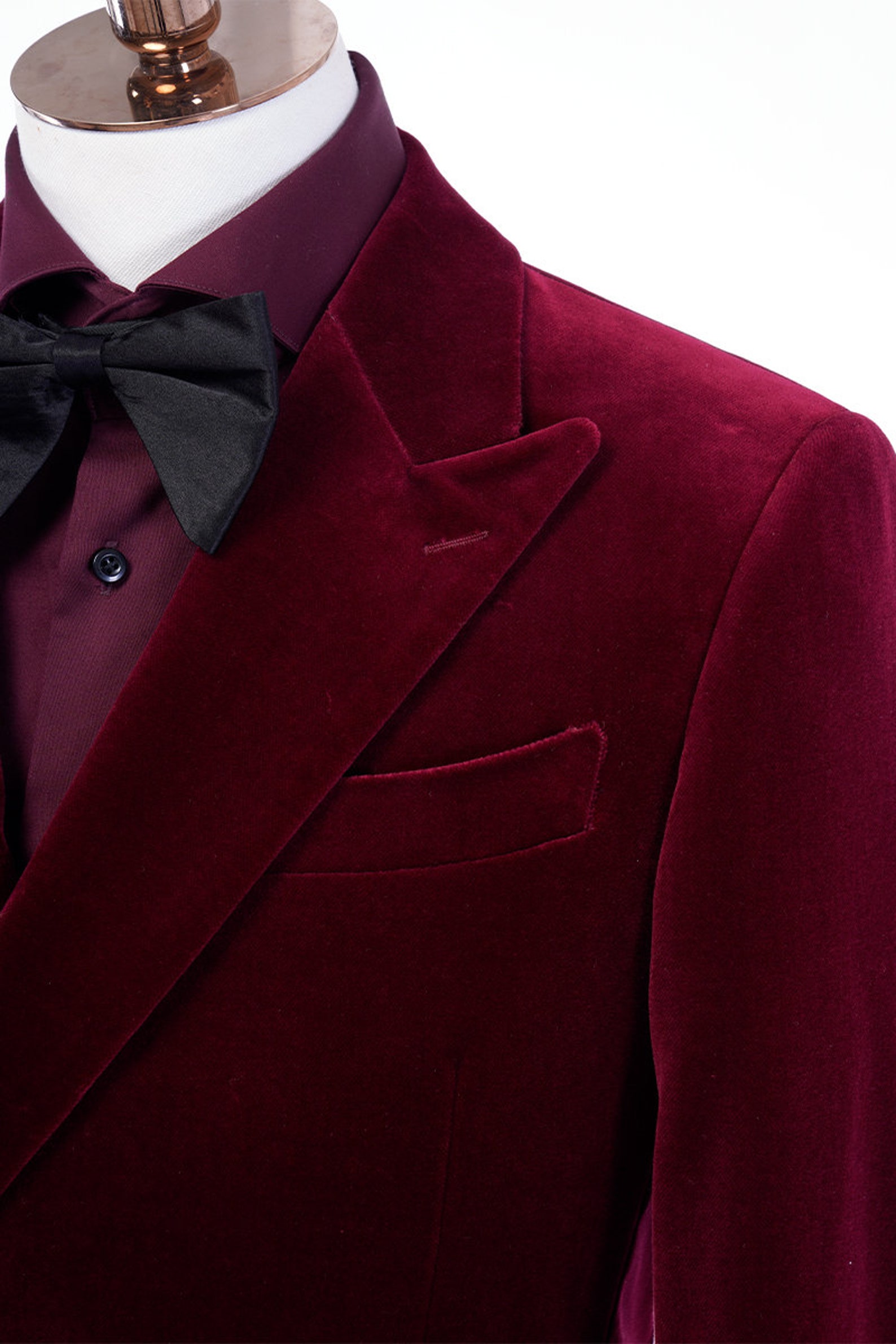 Burgundy Red Velvet Tuxedo Custom Photo Collage Lining Available Made ...