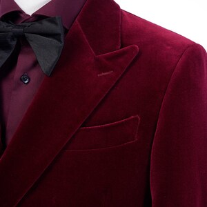 Burgundy Red Velvet Tuxedo | Custom Photo Collage Lining Available ...