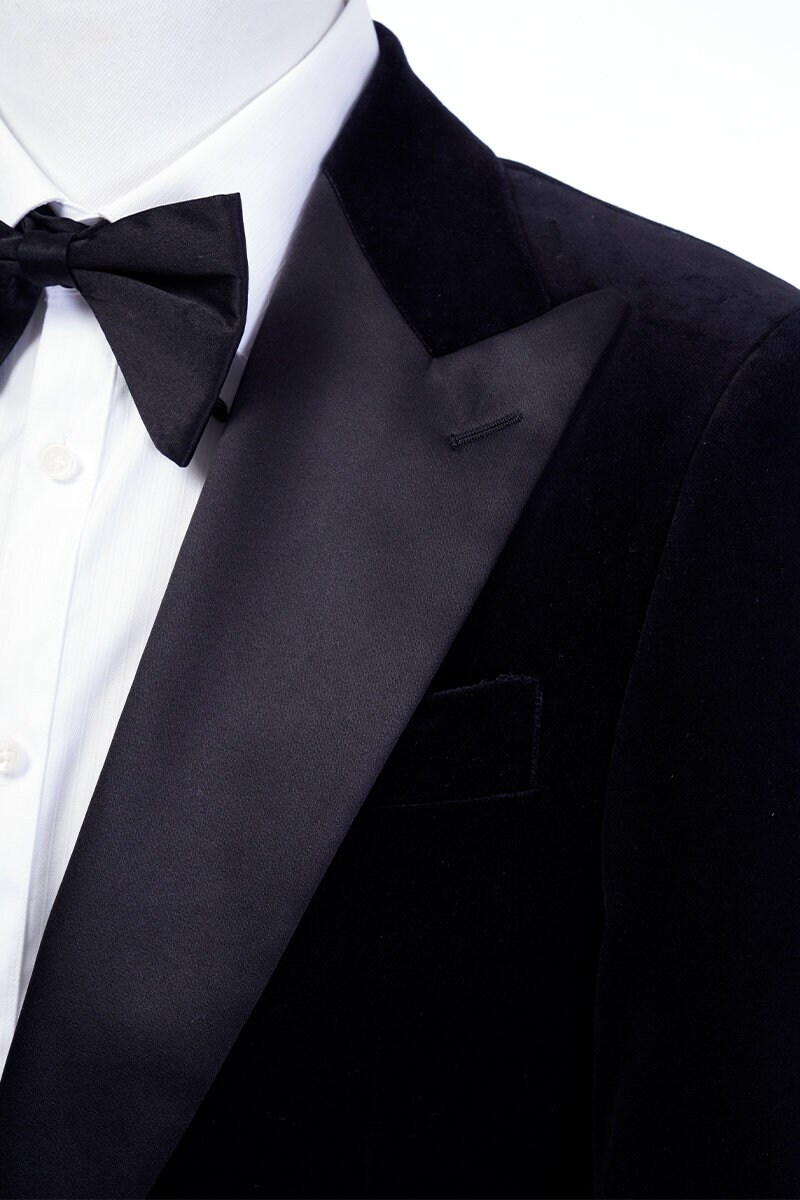 Black Velvet Tuxedo | Custom Photo Collage Lining Available | Made to ...