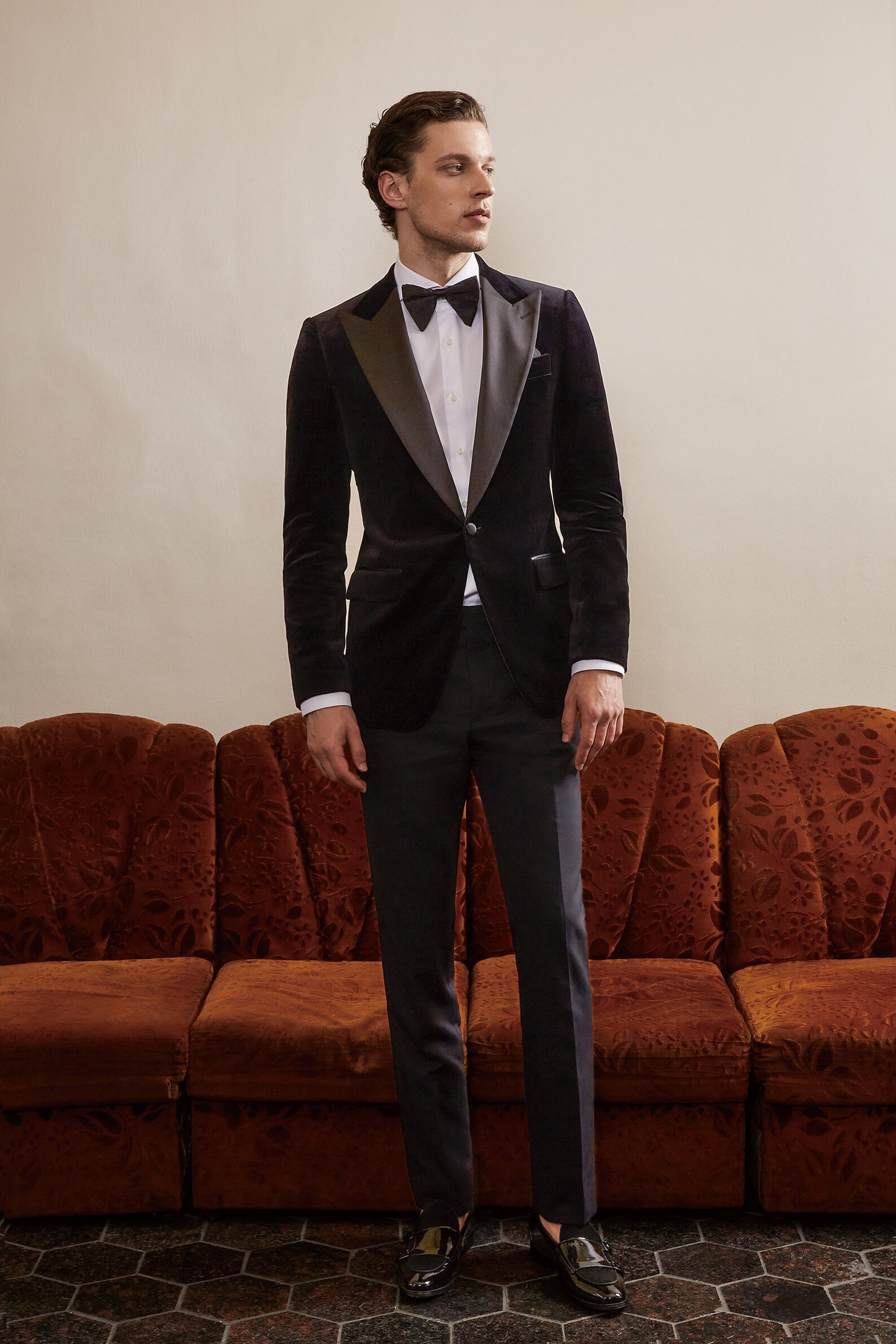 Black Velvet Tuxedo | Custom Photo Collage Lining Available | Made to ...