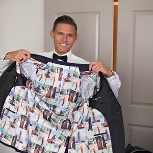 Custom Collage Suit Lining | Fiance Gift | Wedding Gift | Custom Suit ...