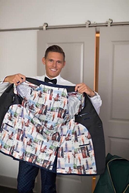 Custom Collage Suit Lining Fiance Gift Wedding Gift Custom Suit and ...