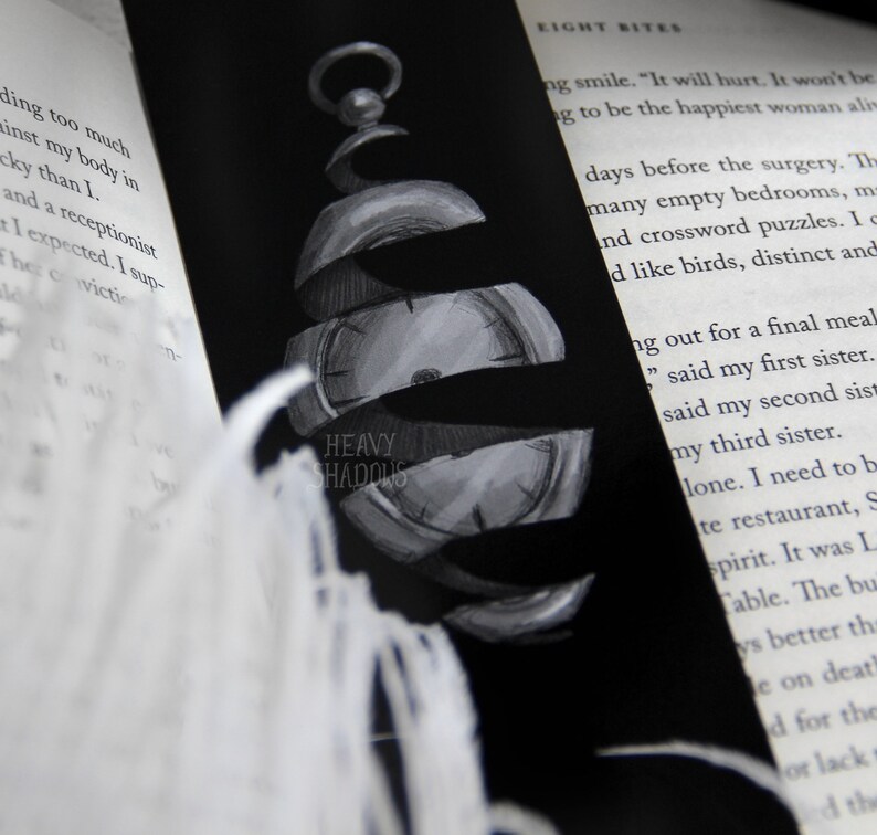 Time Unravelling Gothic, Dark Academia Bookmark for Book Lovers - Etsy UK