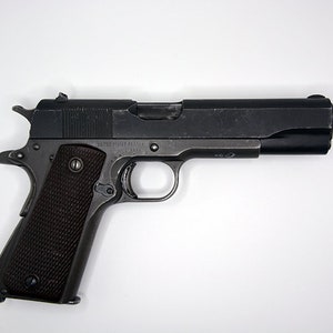 1942 Colt 1911 Pistol M1911/A1 Silkscreened Painting on Linen Paper ...
