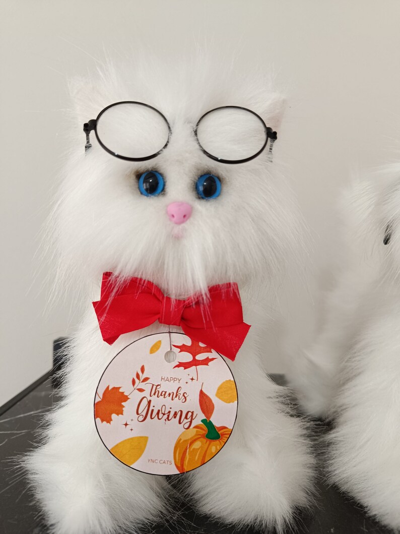 Lifelike Cat Realistic Cat Plush Cat Cat With Glasses Cute Kitten ...