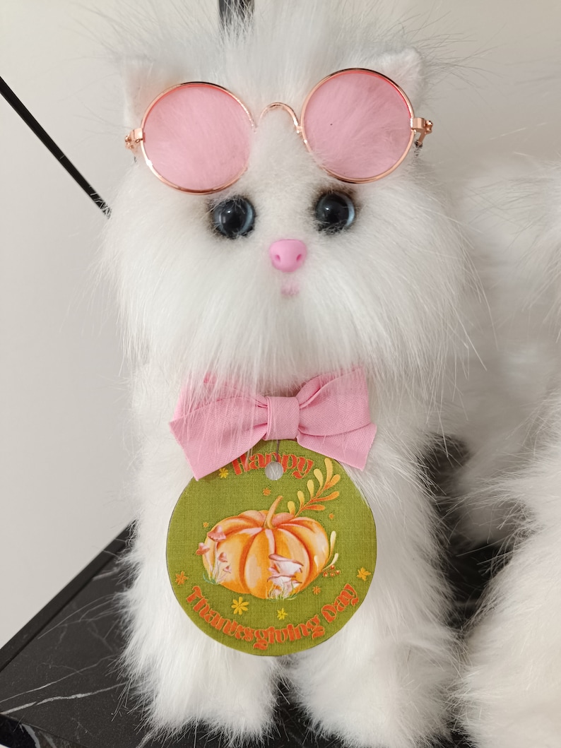 Lifelike Cat Realistic Cat Plush Cat Cat With Glasses Cute Kitten ...