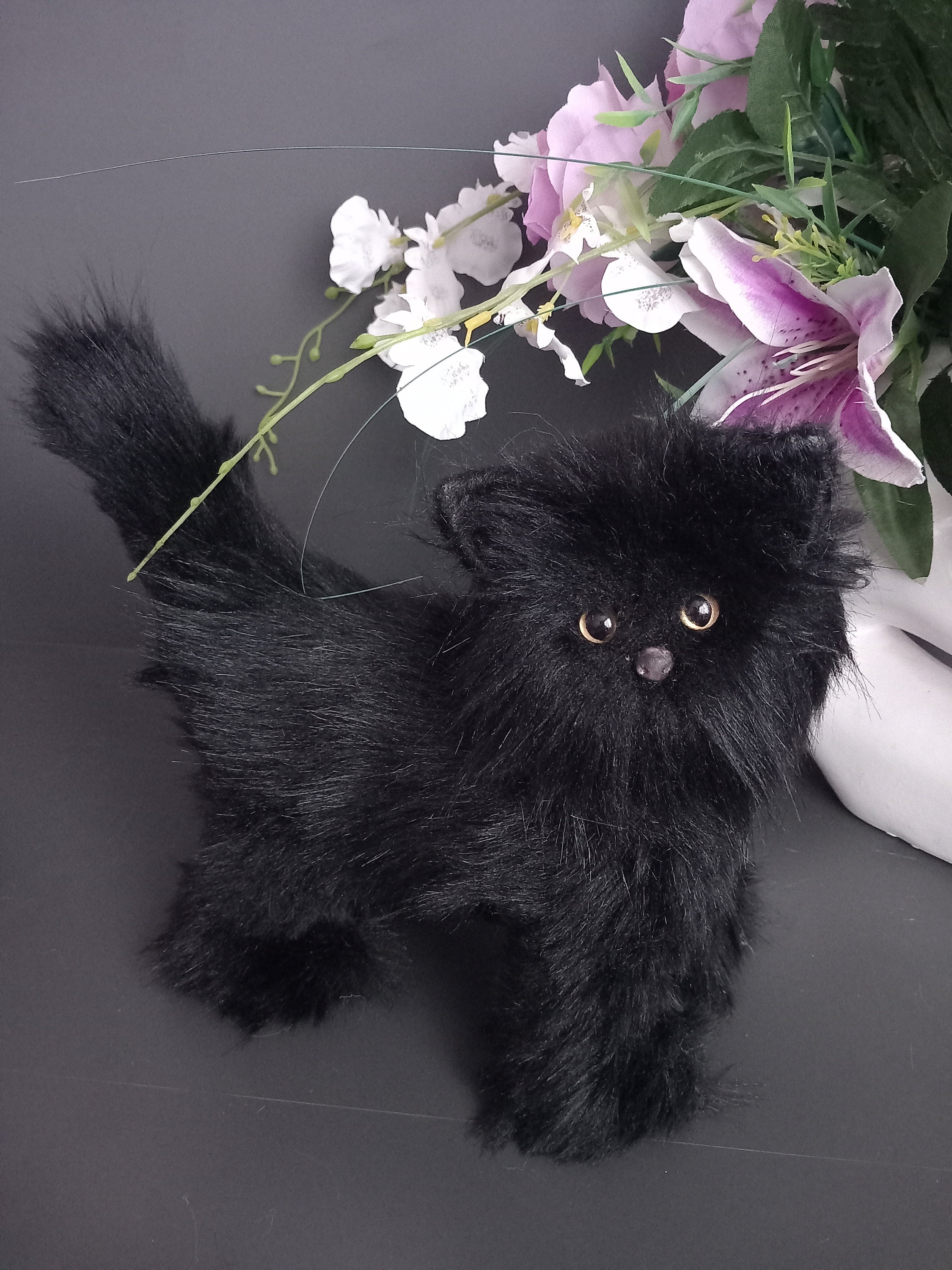 Handmade Plush Cute Cat | Realistic Stuffed Animal | Plush Toy | Animal ...