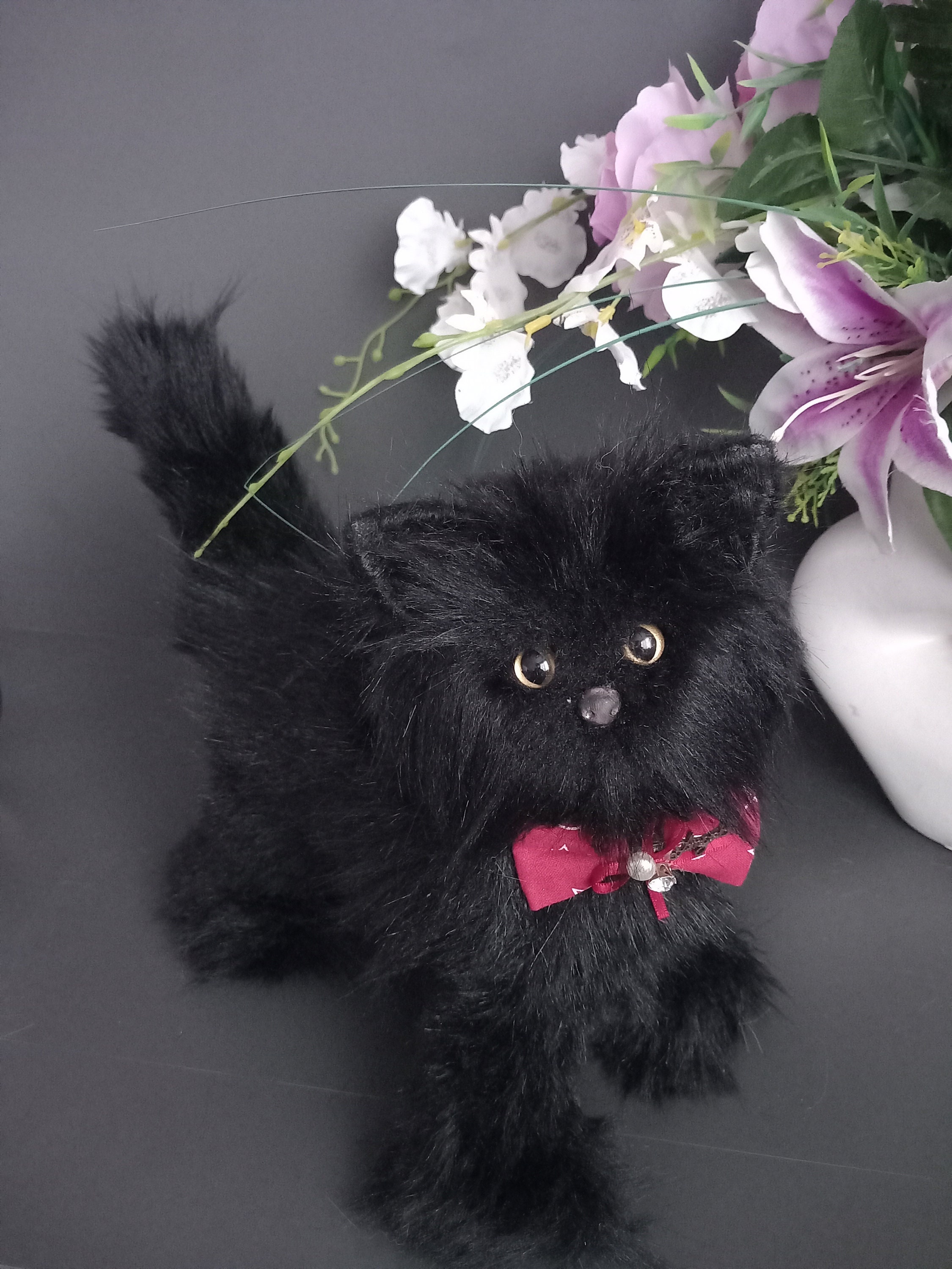 Handmade Plush Cute Cat | Realistic Stuffed Animal | Plush Toy | Animal ...