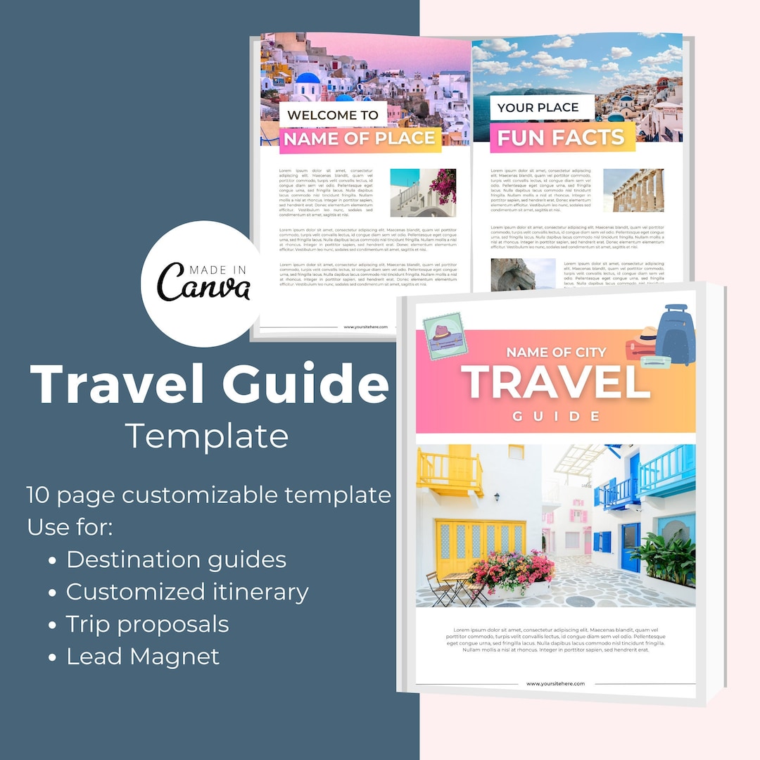 Canva Travel Guide Ebook Template | Destination and City Guide Workbook ...