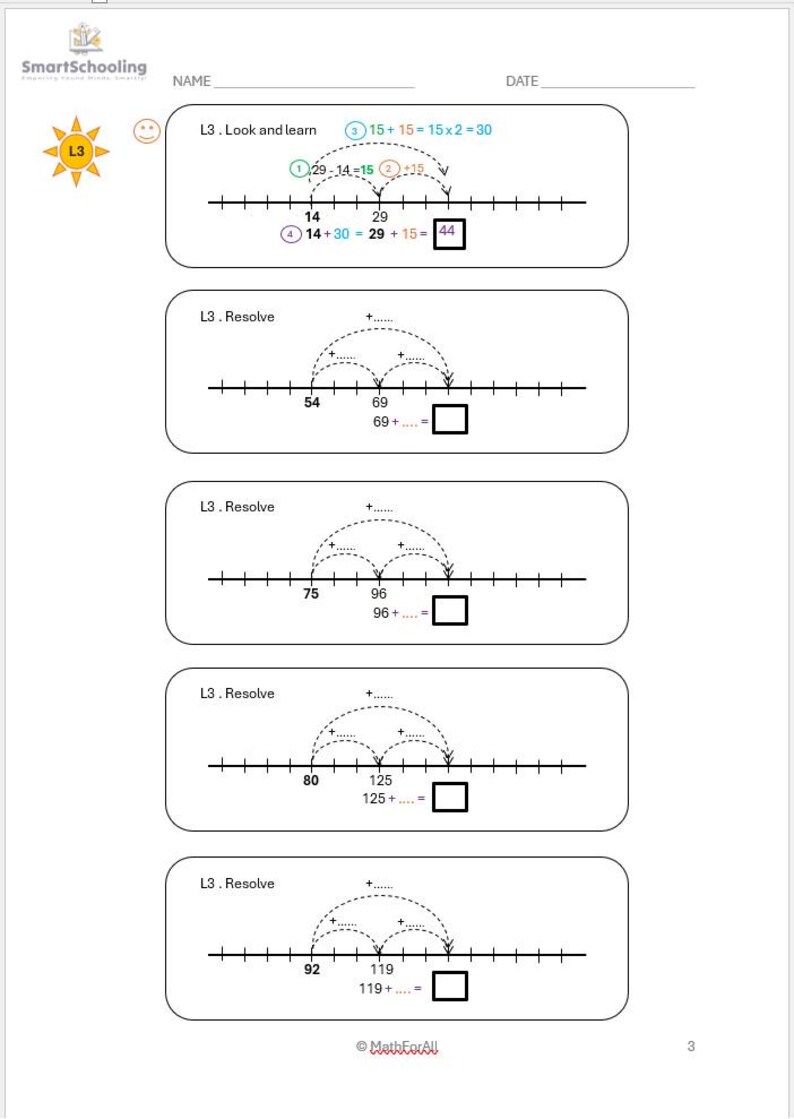 Singapore Math Number Line Kids Learn Smartly - Etsy
