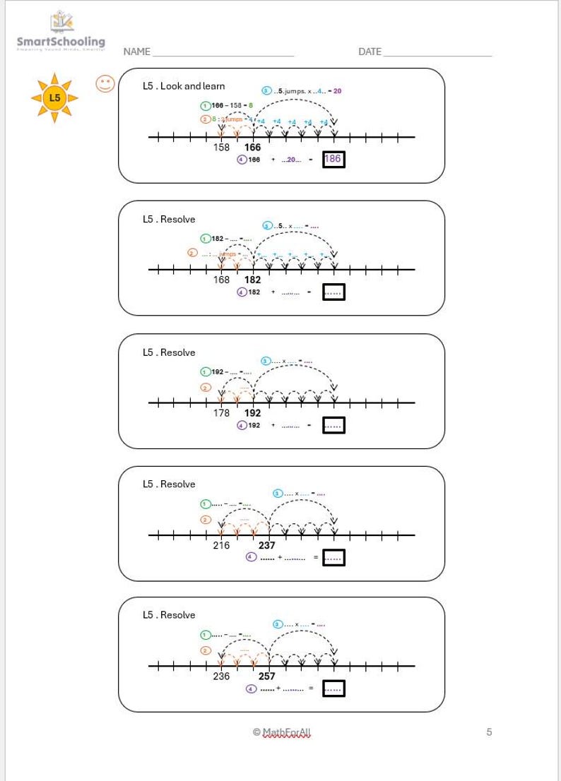 Singapore Math Number Line Kids Learn Smartly - Etsy