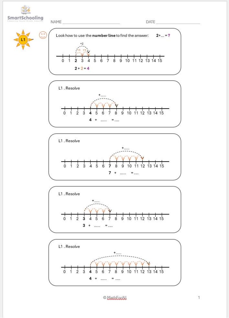 Singapore Math Number Line Kids Learn Smartly - Etsy