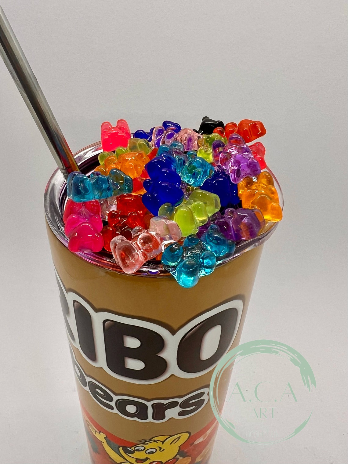 20oz Skinny Tumbler Gummy Bear Sweets - Etsy