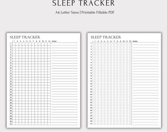 A6 Sleep Tracker Printable, Monthly Sleep Log, Sleep Quality Journal ...
