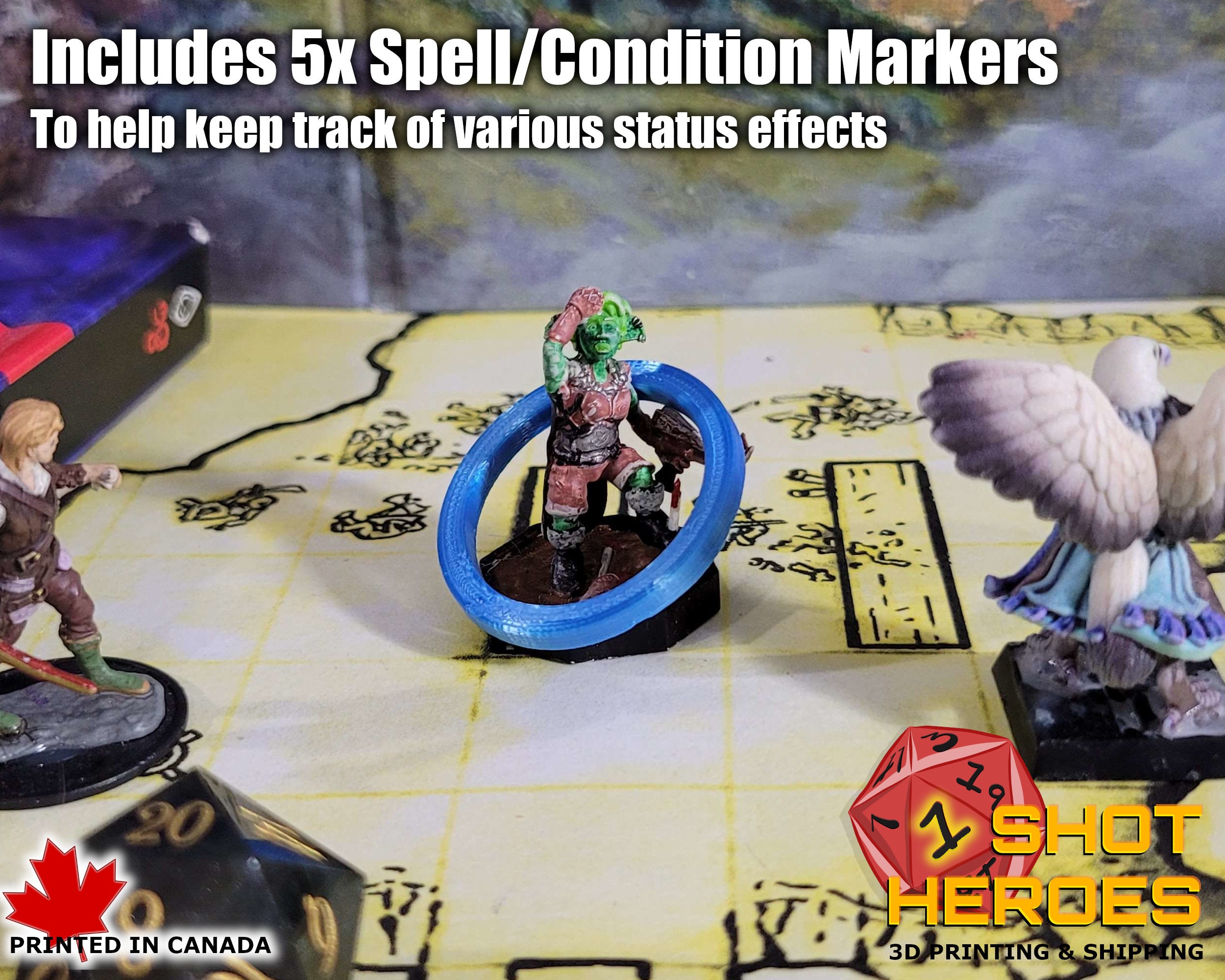 14pc D&D Spell AOE Templates and Status Effect Markers area of Effect ...