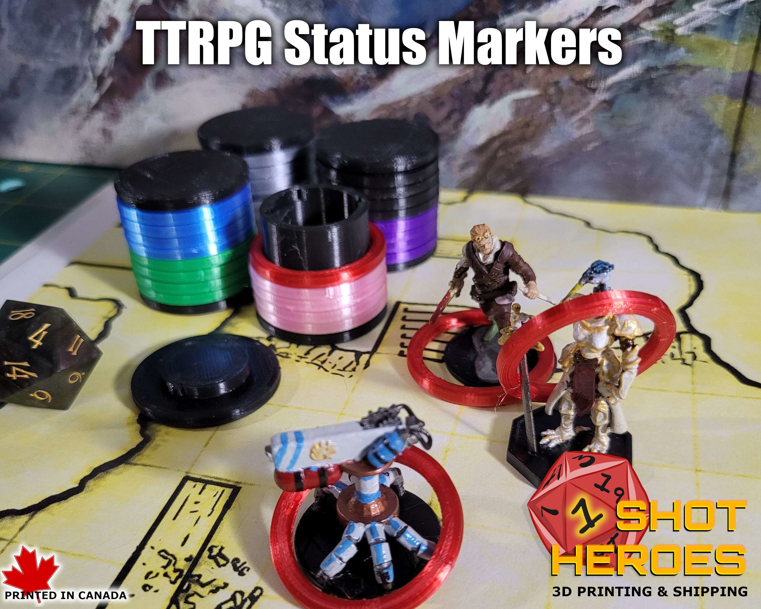 8x/32x Pc TTRPG Status Effect Markers With Ring Holders (for D&d ...