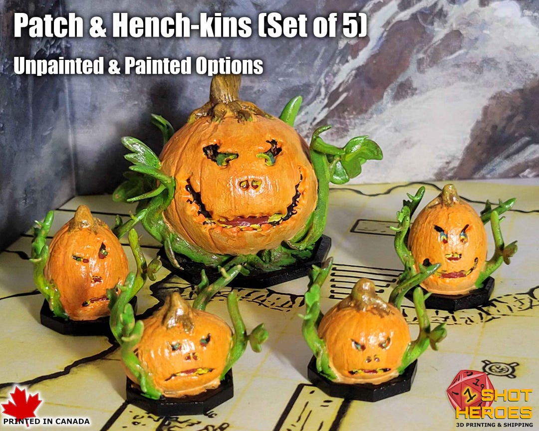 Spooky Halloween D&d/pathfinder Pumpkin Head Mini's painted/unpainted ...