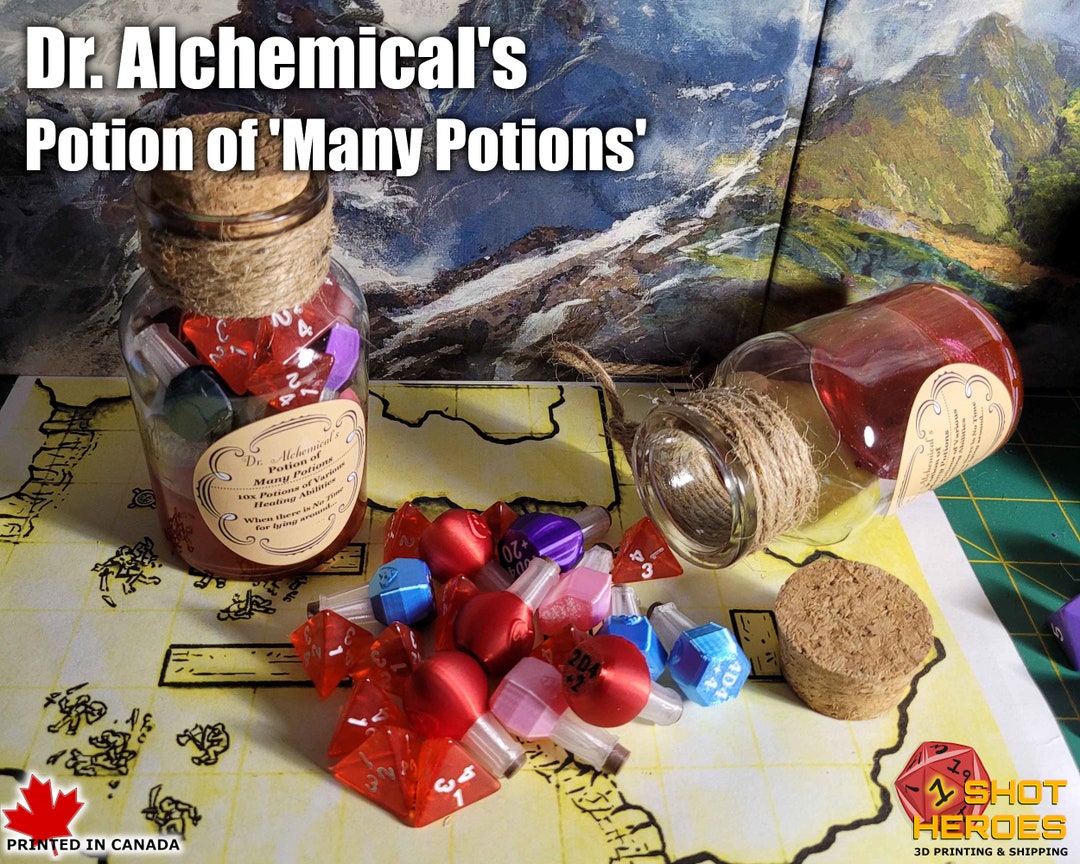 Dr. Alchemical's Potion of Many Potion 10x Healing Potions 10x D4 Dice ...